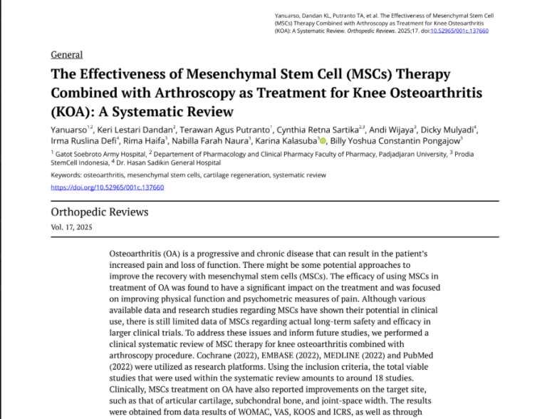 The Effectiveness of Mesenchymal Stem Cell (MSCs) Therapy Combined with ...